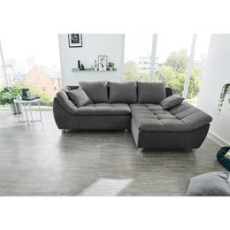 Jockenh&ouml;fer Ecksofa &raquo;Genua L-Form, B: 250 cm&laquo; mit 2 Zierkissen grau Korpus: 100% Polyester;Zierkissen: 100% Polyester B/H/T: 250cm x 92cm x 179cm, Microfaser 