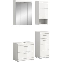 Welltime Badm&ouml;bel-Set &raquo;SIENA, 4 teilig, bestehend aus:&laquo; Set, TOPSELLER!, 4 Stk. tlg. wei&szlig; Holzwerkstoff, MDF B/H/T: 112cmcm x 191cmcm x 34cmcm