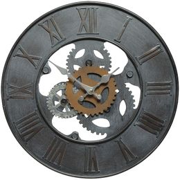 AMBIENTE HAUS Wanduhr &raquo;Zahnrad Uhr 39cm&laquo; schwarz B/H/T: 39cm x 39cm x 3cm