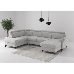 Sit & More sit&more Wohnlandschaft &raquo;Glendale, U-Form&laquo; inkl. Kopfteilverstellung,wahlweise mit Vorziehsitz und Bettkasten grau 90% Polyester, 10% Polyamid B/H/T: 