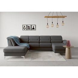 Sit & More sit&more Wohnlandschaft &raquo;Sinatra U-Form&laquo; optional mit Kopfteilverstellung und Armteilfunktion etc. grau 98% Polyester, 2% Polyamid B/H/T: 326cm x 85cm