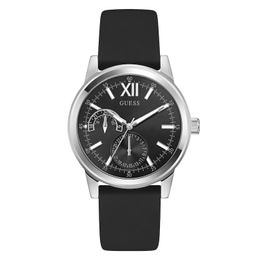 Guess Herren Quarzuhr &raquo;EMERSON&laquo; Armbanduhr, Herrenuhr, Silikonarmband, analog schwarz Einheitsgr&ouml;&szlig;e