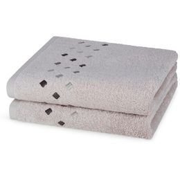 Ross Handt&uuml;cher &raquo;Stoneline&laquo; aus feinster Baumwolle beige Frottier, Baumwolle B/L: 50cmx100cm, 2 Stk., Frottier