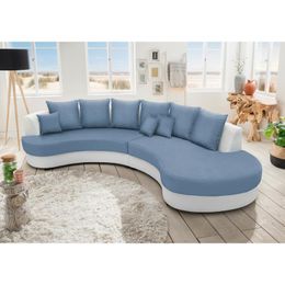 Home Affaire Ecksofa &raquo;Lazio modern und bequem, schmale Armlehnen, tolle Detailverarbeitung&laquo; ergonomische Form wei&szlig; 100% PU (Kunstleder)/60% Polyester,
