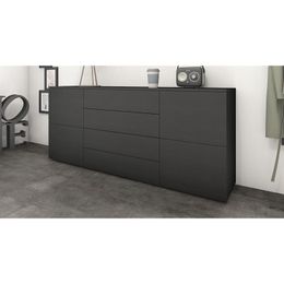 borchardt M&ouml;bel borchardt M&ouml;bel Sideboard &raquo;Rova, Kommode Breite 166 cm&laquo; Breite 166 cm schwarz Holzwerkstoff B/H/T: 166cm x 72cm x 35cm, 4 Stk., 4 Stk.