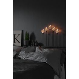 Konstsmide LED Fensterleuchter &raquo;Weihnachtsdeko&laquo; LED-Modul 1 Stk. LED Metallleuchter, schwarz, 5 runde Globes, 10 bernsteinfb. Dioden schwarz 5, H: 