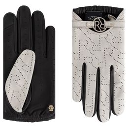 Roeckl Lederhandschuhe 'NICE TOUCH' Damen Gr&ouml;&szlig;e S/M creme / schwarz