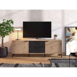Home Affaire Lowboard &raquo;Mayenne, TV-Lowboard, Breite 157 cm&laquo; TV-Kommode, T&uuml;ren mit Rillen-Optik, 2 Schubk&auml;sten B/H/T: 157cm x 54,5cm x 40cm, Artisan 