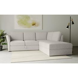 OTTO home Ecksofa &raquo;Lavars, L-Form, Schlafsofa&laquo; mit Bettfunktion und Stauraum, in zwei verschiedenen Bezugsqualit&auml;ten braun 53% strukturiertes 