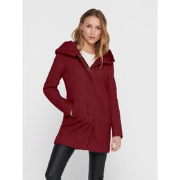 Only Damen Only Langjacke &raquo;ONLSEDONA LIGHT COAT OTW NOOS&laquo; mit Kapuze Materialmix rot XS