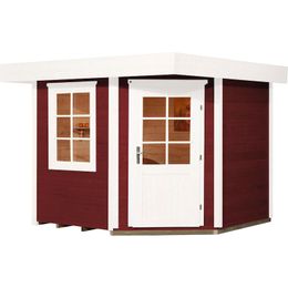 Weka Gartenhaus &raquo;Designhaus 213 Plus&laquo; rot Massivholz Fu&szlig;boden im Gartenhaus, ohne Dacheindeckung