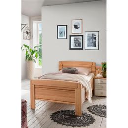 Wiemann Holzbett &raquo;Kiruna, Bettgestell, Bettrahmen, teilmassiv Eiche&laquo; 4-fache Liegeh&ouml;henverstellung, MADE IN GERMANY, Kopf- und Fu&szlig;teil aus Massivholz,