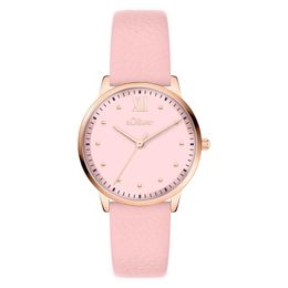 s.Oliver Damen s.Oliver Quarzuhr &raquo;Soft Elegance&laquo; Armbanduhr, Damenuhr, analog rosa Einheitsgr&ouml;&szlig;e