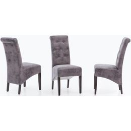 Home Affaire Polsterstuhl &raquo;Harry&laquo; (Set) 6 Stk. grau Microfaserbezug in Leder-Antik Optik 100% Polyester B/H/T: 49cm x 106cm x 66cm, 6 Stk., Microfaser