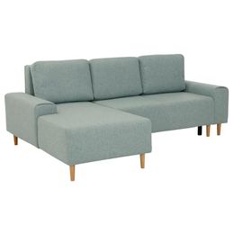 Home Affaire Ecksofa &raquo;Samu L-Form&laquo; wahlweise mit Bettfunktion und Bettkasten gr&uuml;n Microfaser PRIMABELLE (100% Polyester);Samtoptik (100% Polyester);