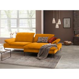 W.Schillig Ecksofa &raquo;enjoy&MORE, Designsofa, elegant und bequem, L-Form&laquo; Sitztiefenverstellung, F&uuml;&szlig;e bronze pulverbeschichtet, Breite 294 cm gelb 