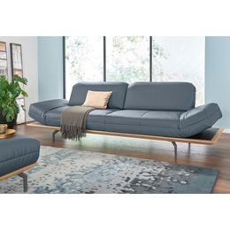 Creation BY ROLF BENZ 4-Sitzer &raquo;CR.420, Designsofa, Loungesofa&laquo; in 2 Qualit&auml;ten, Holzrahmen in Eiche Natur oder Nu&szlig;baum, Breite 252 cm blau Leder 