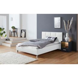 Westfalia Schlafkomfort Polsterbett wei&szlig; Bezug Bett: 100% Polyurethan;Bonnell-Federkernmatratze: 51% Polypropylen, 39% Polyester, 10% Baumwolle;Kaltschaummatratze: 100% 