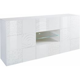 Home Affaire Sideboard &raquo;Miro&laquo; Breite 181 cm mit dekorativem Siebdruck wei&szlig; Einheitsgr&ouml;&szlig;e