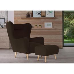 Home Affaire Sessel &raquo;Telford auch in Fellimitat, Sessel B/T/H: 77/92/106 cm&laquo; wahlweise mit und ohne Hocker, in vielen Bezugsqualit&auml;ten, Ohrensessel 