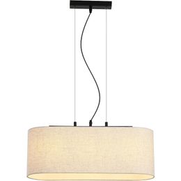 Searchlight Pendelleuchte &raquo;Hessian 3Lt Pendelleuchte, schwarzes Metall mit Leinenschirm&laquo; E27 1 Stk. beige H: 25cm, 1 Stk.