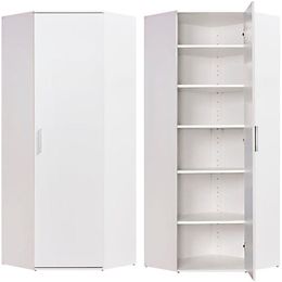Procontour Mehrzweckschrank &raquo;Eckschrank Clara&laquo; H&ouml;he 167cm, mit variabel verstellbaren Einlegeb&ouml;den wei&szlig; B/H/T: 64cm x 167cm x 64cm, T&uuml;ren: 1 Stk.