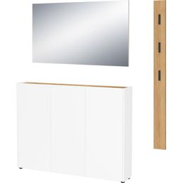 Germania Garderoben-Set &raquo;GW-Libbiano&laquo; 3 Stk. tlg. wei&szlig; Holzwerkstoff B/H/T: 138cmcm x 105cmcm x 25cmcm, Mehrzweckschrank 105cm hochmit 