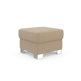 DOMO collection Hocker &raquo;Anzio&laquo; wahlweise mit Federkern braun B/H/T: 59cm x 43cm x 59cm, Chenille-Struktur, Mit Federkern