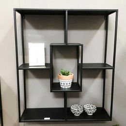 HAKU Wandregal &raquo;H&auml;ngeregal, Wandboard&laquo; quadratisch - aus Metall Schwarz - B/T/H 60/18/70 cm schwarz B/H/T: 60cm x 70cm x 18cm, offene F&auml;cher