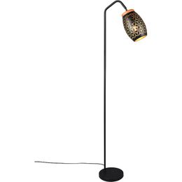 REALITY LEUCHTEN Stehlampe &raquo;BIDAR, Stehleuchte H&ouml;he 147 cm mit Fu&szlig;schalter, exkl 1x E27 max 10W&laquo; E27 1 Stk. warmwei&szlig; - kaltwei&szlig; Metall-Lampenschirm 