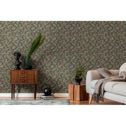 Livingwalls living walls Vliestapete &raquo;Drawn Into Nature Bl&auml;tter-Tapete Mustertapete Pflanzen Natur&laquo; matt strukturiert Vliestapete Blatt-Motiv f&uuml;r Schlafzimmer 