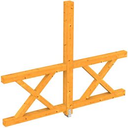 Skan Holz Carport-Seitenwand &raquo;Andreaskreuz&laquo; freistehehend braun Holzwerkstoff B/H/T: 243cm x 210cm