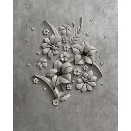 Livingwalls living walls Fototapete &raquo;Walls by Patel Relief 1&laquo; glatt Vlies, Wand, Schr&auml;ge grau Vlies B/L: 2m x 2,5m