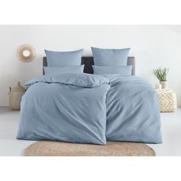 OTTO home Bettw&auml;sche &raquo;Sari2 in Seersucker Qualit&auml;t ideal f&uuml;r Sommer, Baumwolle&laquo; 2 uni Bettw&auml;sche mit Rei&szlig;verschluss in Gr. 135x200 oder 155x220 cm 