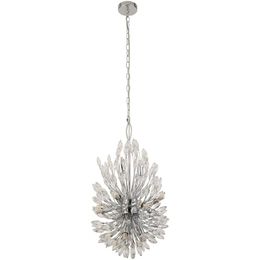 Searchlight H&auml;ngeleuchte &raquo;H&auml;ngeleuchte Peacock, 14-flammig&laquo; G9 1 Stk. Glamour&ouml;s silber 14, &Oslash; 37cm H: 64cm, 1 Stk.