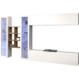 Home Affaire Wohnwand &raquo;Maruska&laquo; 1 Stk. tlg. wei&szlig; Holzwerkstoff B/H/T: 320cmcm x 180cmcm x 30cmcm