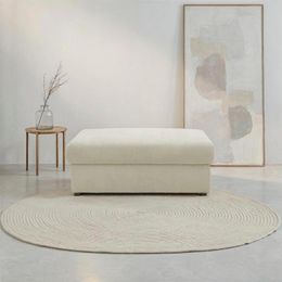 DOMO collection Hocker &raquo;Dundee, passende Erg&auml;nzung zum Mega-Sofa&laquo; pflegeleichter, edler Strukturstoff in Chenille-Optik beige 100% Polyester B/H/T: 