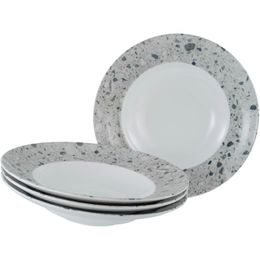 Creatable Pastateller &raquo;Stone Collection Florenz, Teller Set, 4-tlg.&laquo; Italienische Eleganz, Vielseitig einsetzbar grau Porzellan 27cm