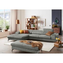 W.Schillig Ecksofa &raquo;piedroo, Designsofa mit tollem Sitzkomfort, bequem und elegant, L-Form&laquo; Kopfteilverstellung, wahlweise mit Sitztiefenverstellung, 