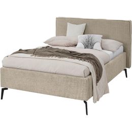Meise M&ouml;bel meise.m&ouml;bel Polsterbett &raquo;Riva II&laquo; mit schwarzen Metallf&uuml;&szlig;en, wahlweise mit Bettkasten braun Liegefl&auml;che L&auml;nge B: 200cm x 140cm, Strukturstoff inkl. 