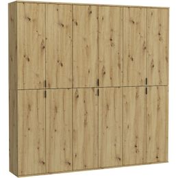 Home Affaire Garderoben-Set &raquo;Trondheim, Breite 183 cm, best. aus 3 Schr&auml;nken, 12 T&uuml;ren, 27 F&auml;cher&laquo; Set, 3 Stk. tlg. braun Holzwerkstoff B/H/T: 183cmcm