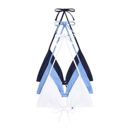 The Set Bikinitop Damen Gr&ouml;&szlig;e 75 navy / hellblau / wei&szlig;