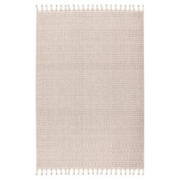 Kayoom Teppich &raquo;Reef 125&laquo; rechteckig 9 mm H&ouml;he Kurzflor, Struktur, mit Fransen, Wohnzimmer beige Polypropylen B : 160cm 1 Stk., 9mm, L: 230cm