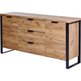 Jahnke Sideboard &raquo;LOOP SB 150&laquo; 1 Stk. tlg. mit 2 T&uuml;ren + 3 Schubladen, Breite ca. 150 cm braun Holzwerkstoff B/H/T: 150cm x 76,2cm x 39,5cm, 3 Stk., 2 Stk.