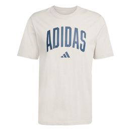 ADIDAS SPORTSWEAR Performance Shirt 'Collegiate Lineage' male size 4XL Light beige / marine blue
