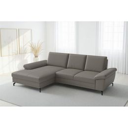 Sit & More sit&more Ecksofa &raquo;Chelsea L-Form, B: 264 cm, Leder, inkl. Sitztiefen-&Armteilverstellung&laquo; optional mit Schlaffunktion und Bettkasten B/H/T: 264cm x 