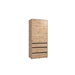 Home Affaire Kleiderschrank &raquo;Corbet Schlafzimmerschrank, Dreht&uuml;renschrank, W&auml;scheschrank&laquo; 93 cm breit, 3x Schubladen, Kleiderstange, ABS schutzkanten 