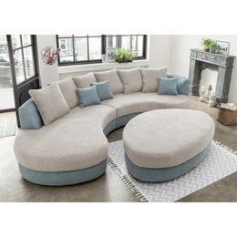 Home Affaire Ecksofa &raquo;Lazio modern und bequem, schmale Armlehnen, tolle Detailverarbeitung&laquo; zwei verschiedene Fu&szlig;farben w&auml;hlbar blau 93% Polyester, 7%