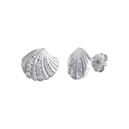 Firetti Damen Paar Ohrstecker &raquo;Schmuck Geschenk Silber 925 Ohrschmuck Muschel&laquo; mit Zirkonia (synth.) silber Silber 925 (Sterlingsilber)