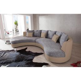 Home Affaire Ecksofa &raquo;Lazio modern und bequem, schmale Armlehnen, tolle Detailverarbeitung&laquo; ergonomische Form grau 100% PU (Kunstleder)/90% Polyester,